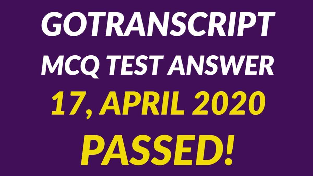 Answers to TranscribeMe Exam Tips and Solutions
