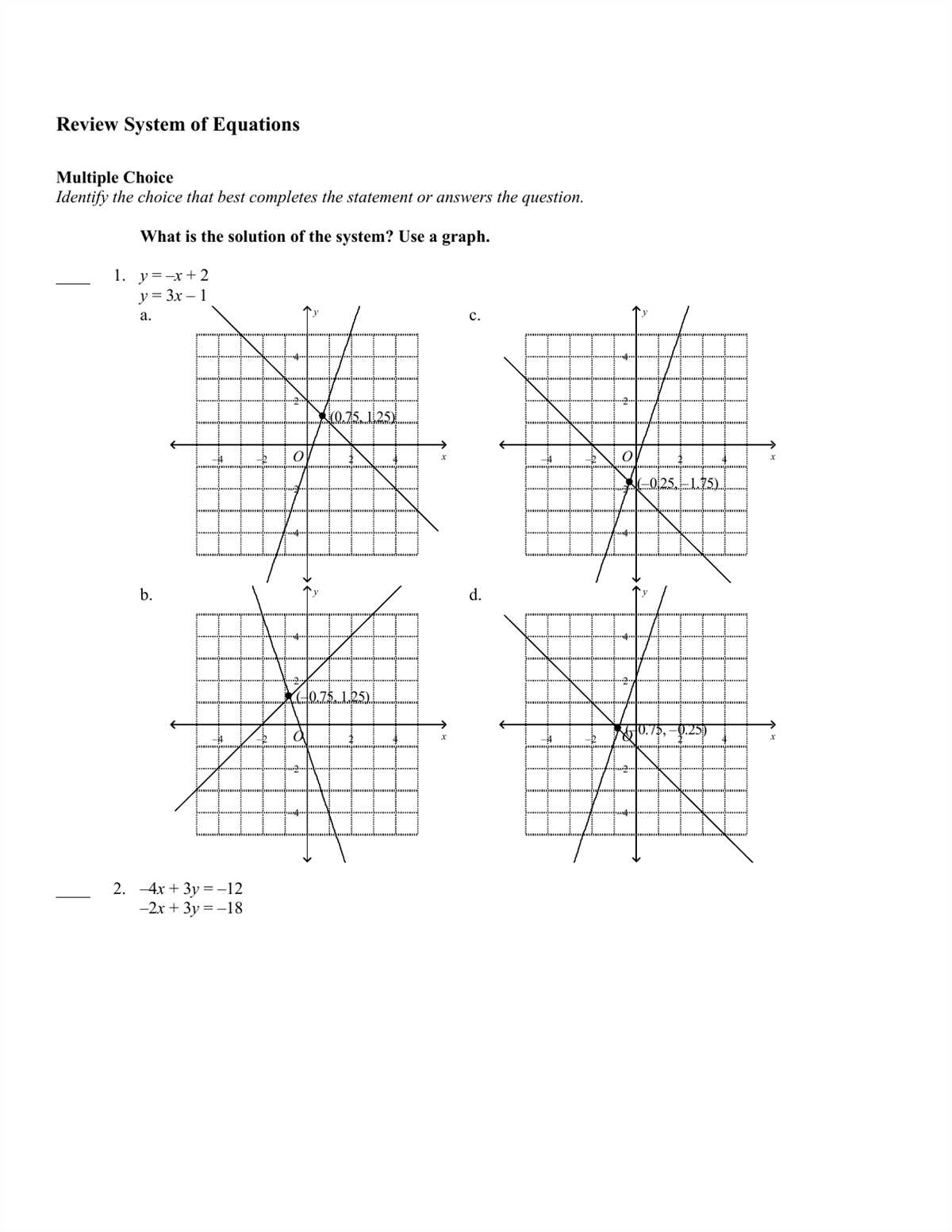 Test Your Knowledge: Solving Systems of Equations and Inequalities