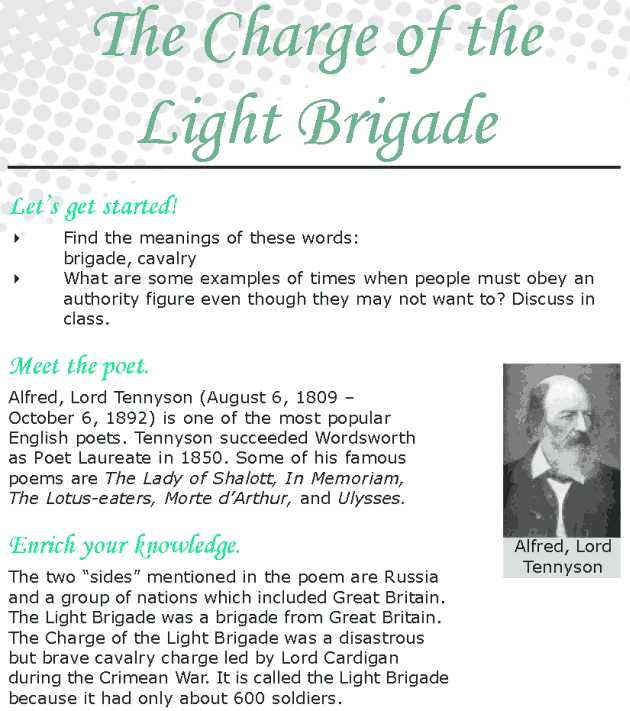 Solving the Enigmatic Queries of "The Charge of the Light Brigade" Poem