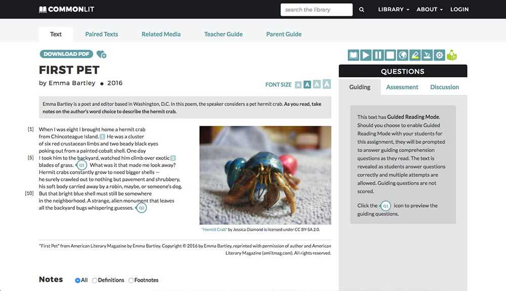 How to find accurate answers to text dependent questions on CommonLit