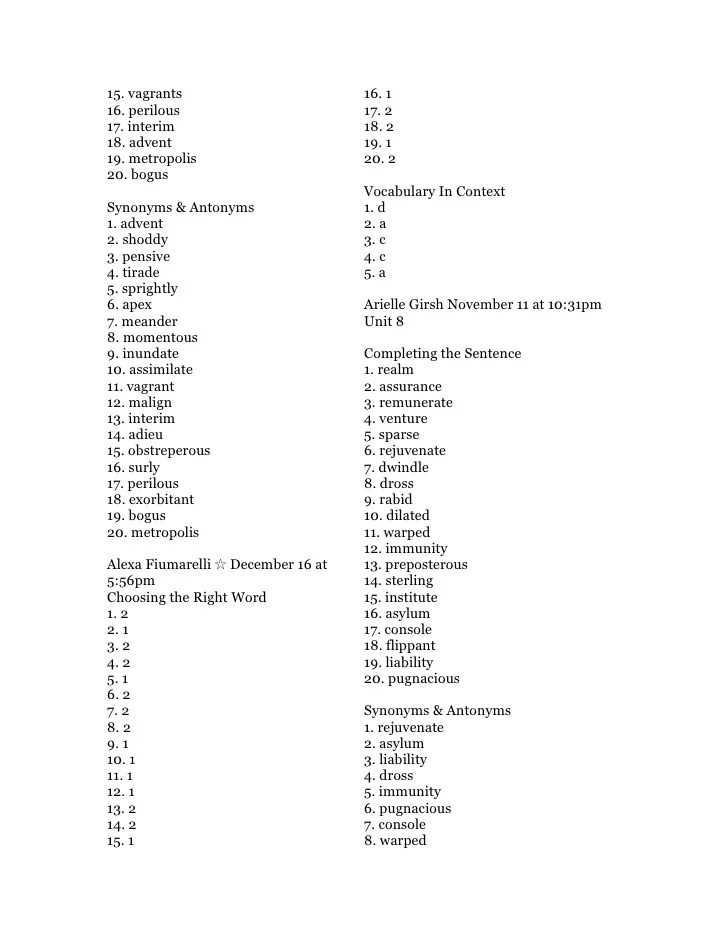 The Ultimate Guide to Sadlier Vocabulary Workshop Unit 2 Answers